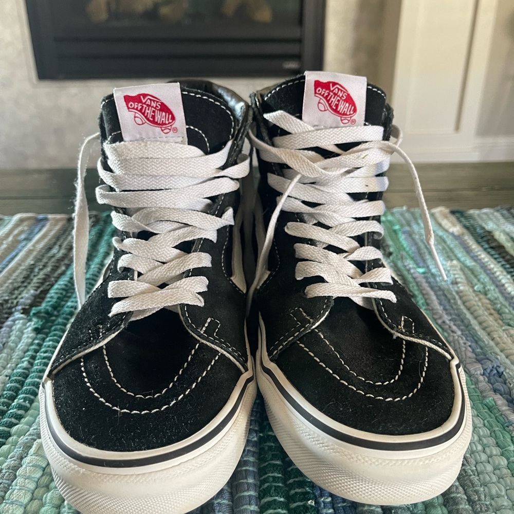 Vans Sk8-Hi Lace Up Athletic Black White High Top Sne… - Gem